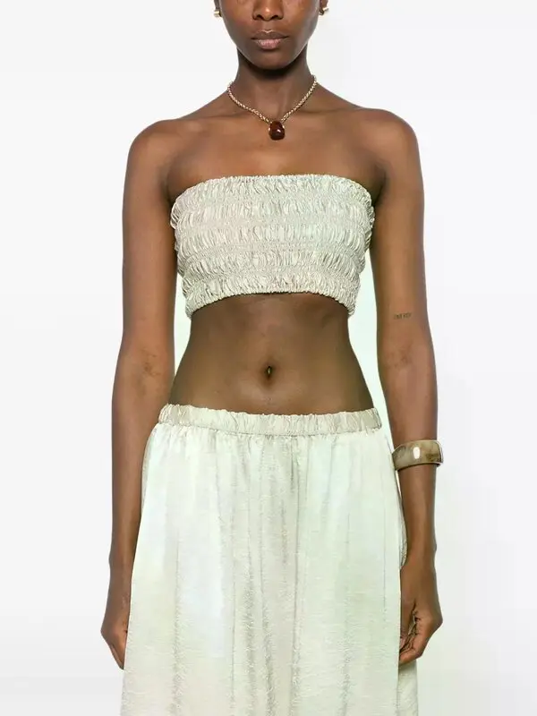Enza Costa Textured Satin Smock Top