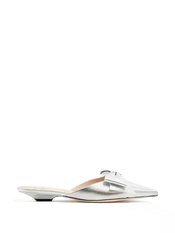 Valentino Garavani Laminated Nappa Bow Mules