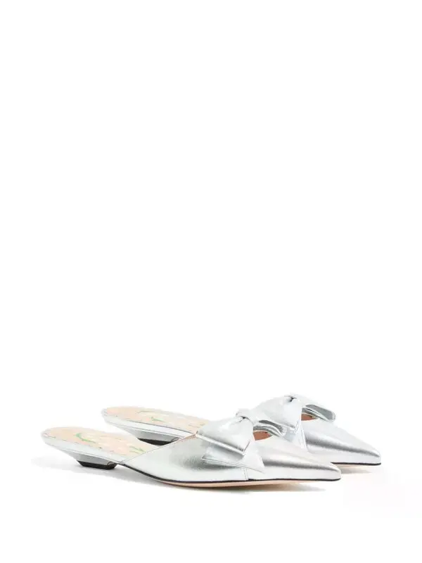 Valentino Garavani Laminated Nappa Bow Mules