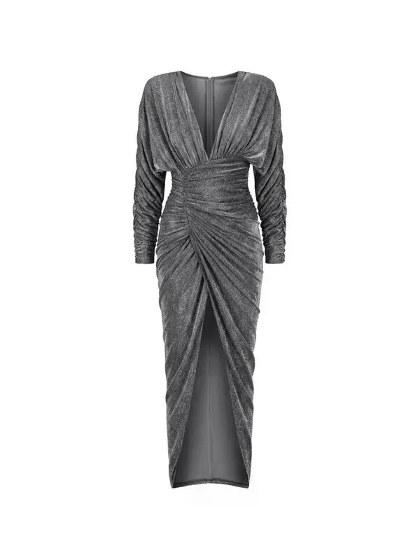 Alexandre Vauthier Ruched Metallic Maxi Dress