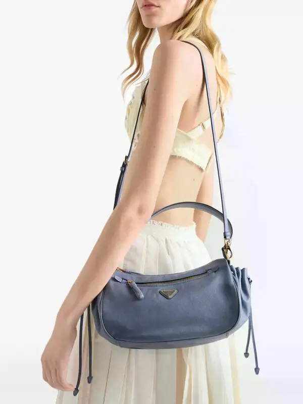Prada Small Leather Bag With Gathered Details