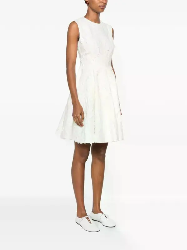Erdem Ivory Crewneck Mini Dress
