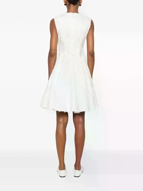 Erdem Ivory Crewneck Mini Dress