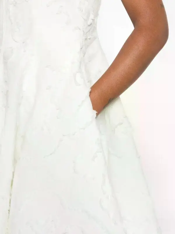 Erdem Ivory Crewneck Mini Dress