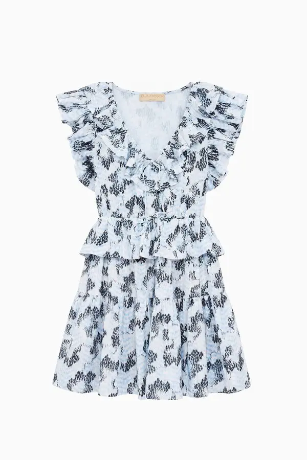 Ulla Johnson Celie Cotton Blend Mini Dress - Ciel