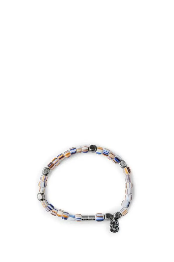 Paul Smith Embellished Bead Bracelet With Logo Plate