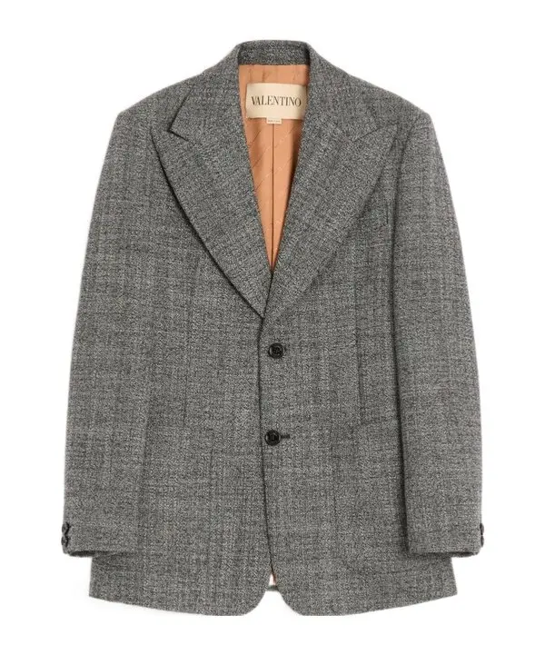 Valentino Garavani Single-breasted Mouliné Wool Jacket
