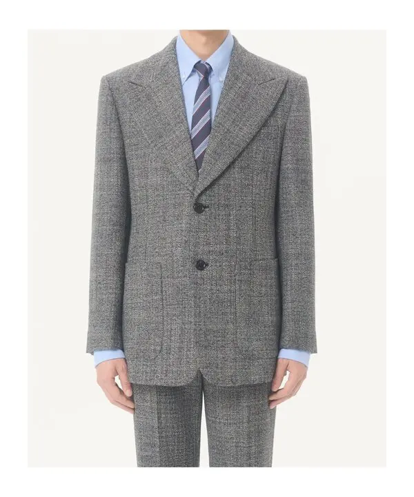 Valentino Garavani Single-breasted Mouliné Wool Jacket