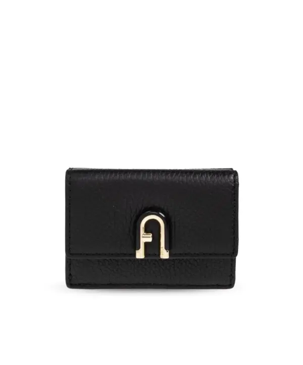 Furla Idea Logo Plaque Small Wallet - Black