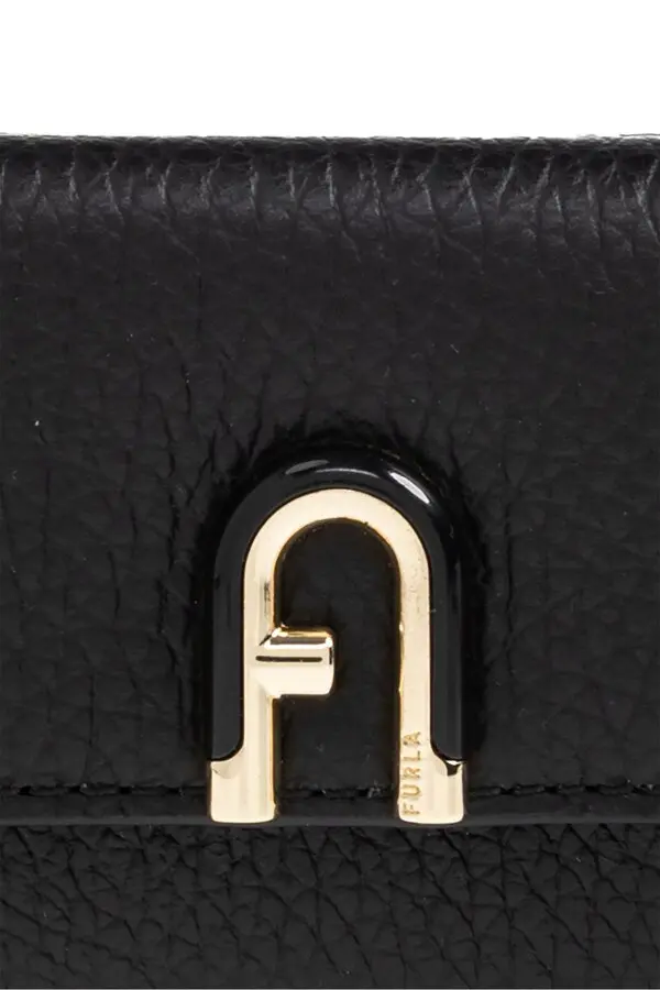 Furla Idea Logo Plaque Small Wallet - Black