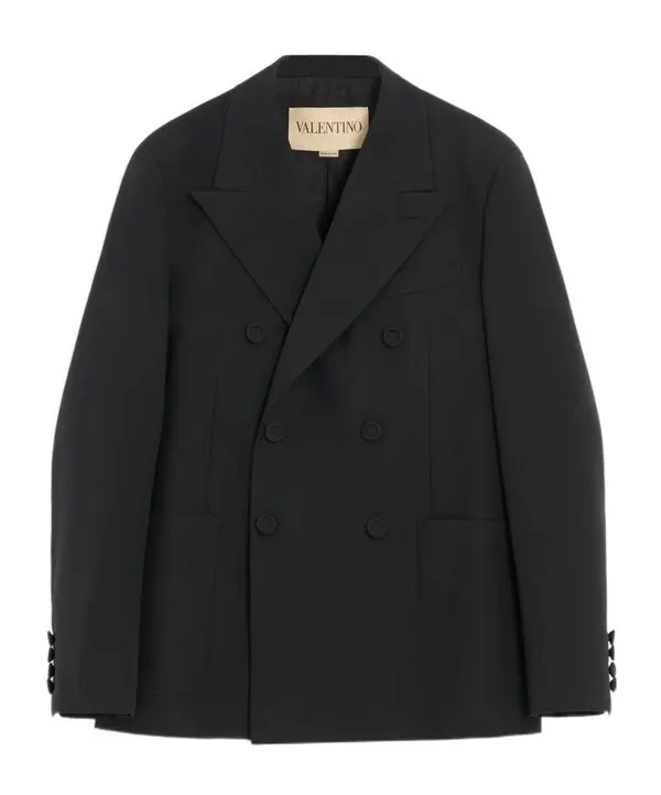 Valentino Garavani Double Breasted Blazer With Notch Lapel