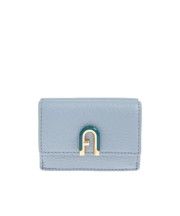 Furla Idea Logo Plaque Small Wallet - Blue