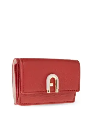 Furla Idea Logo Plaque Small Wallet - Brown