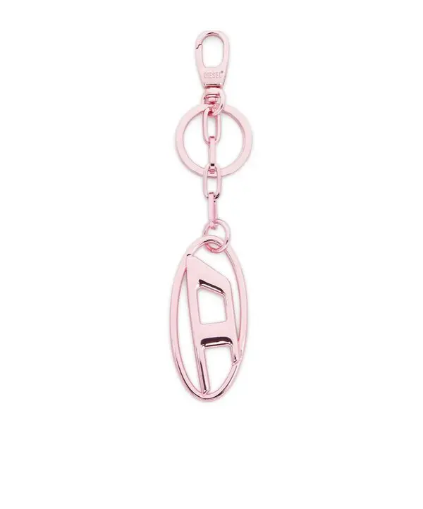 DIESEL® Oval D" Polished Keychain - Pink