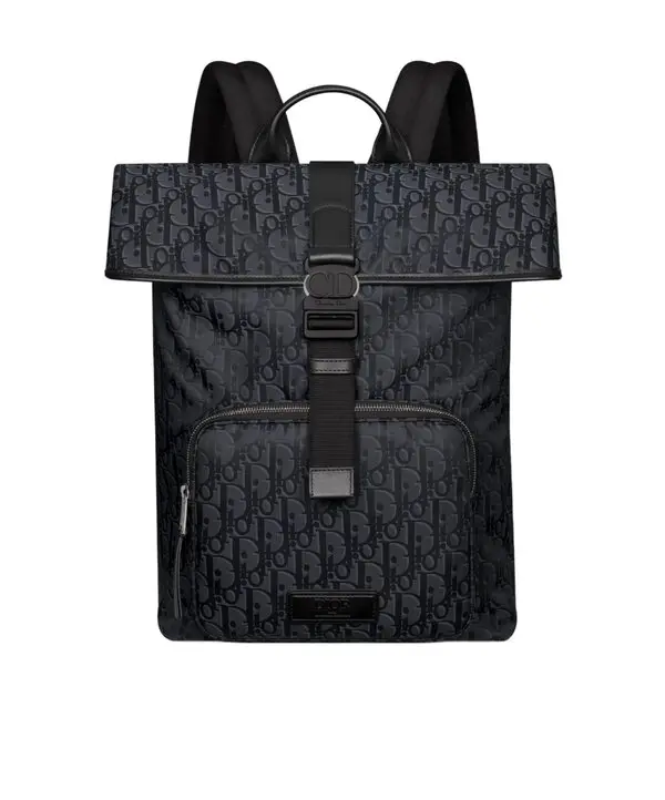Dior Trek Roll Top Backpack - Black