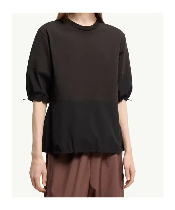Moncler Cotton Ripstop T-shirt With Drawstring Details
