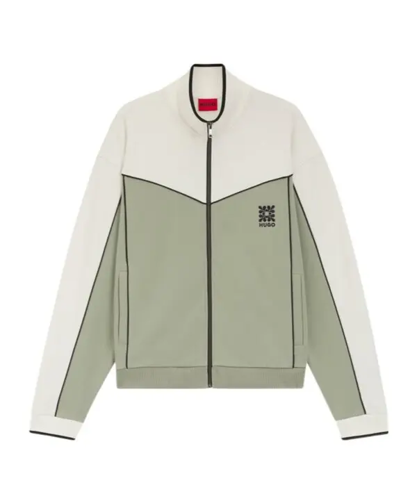 Hugo Boss Color-blocked Full-zip Sweatshirt