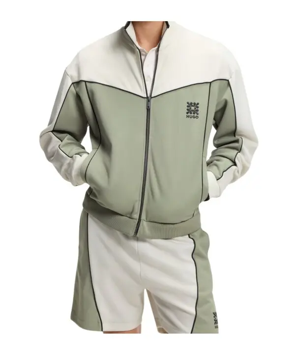 Hugo Boss Color-blocked Full-zip Sweatshirt