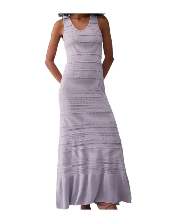 Liu Jo V-neck Maxi Dress With Ruffled Hem