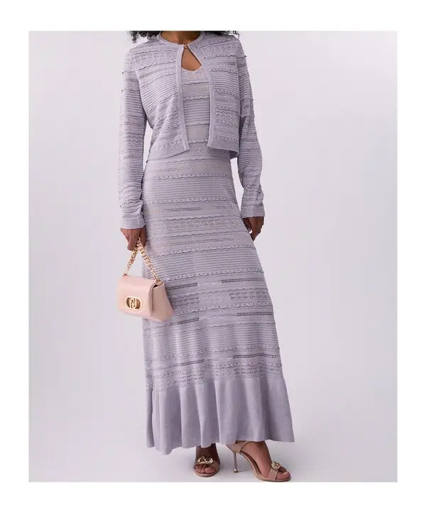 Liu Jo V-neck Maxi Dress With Ruffled Hem