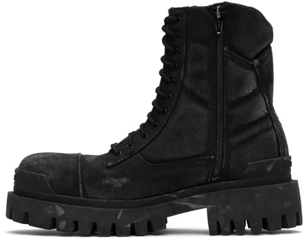 Balenciaga Worn-out Effect Combat Boots