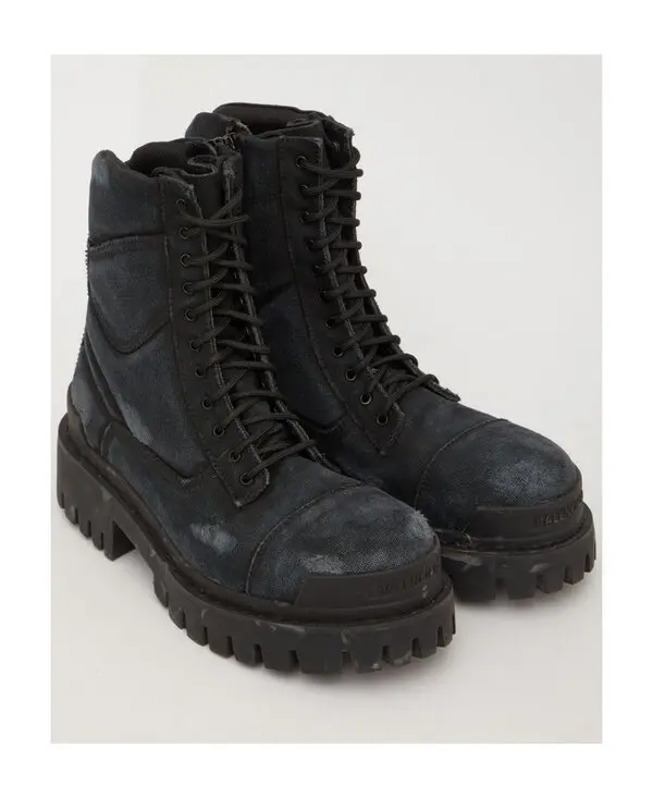 Balenciaga Worn-out Effect Combat Boots