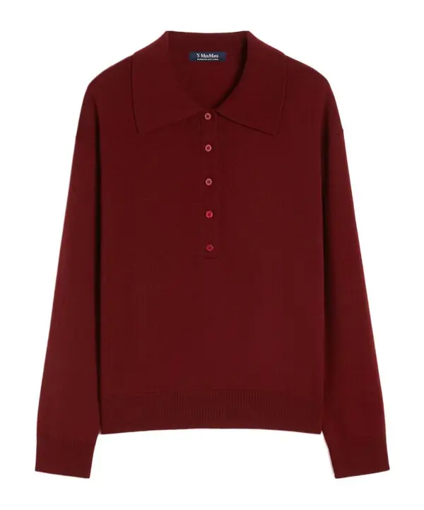 Max Mara Long-sleeved Collared Sweater With Mother-of-pearl Buttons