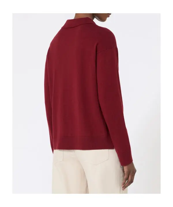 Max Mara Long-sleeved Collared Sweater With Mother-of-pearl Buttons