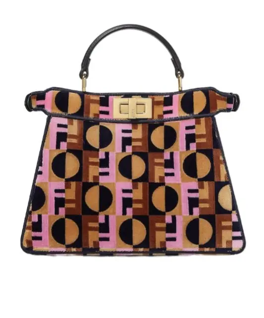 Fendi Peekaboo Iseeu Small Dots Tapestry-effect Fabric Bag - Multicolor