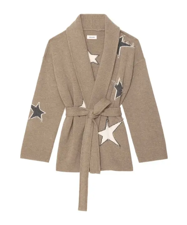 Zadig&Voltaire Star Intarsia Belted Cardigan