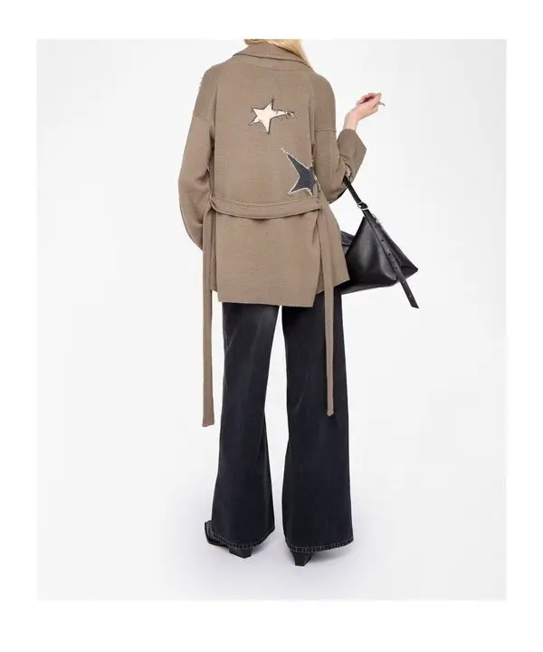 Zadig&Voltaire Star Intarsia Belted Cardigan