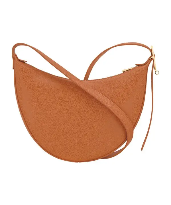 Longchamp Le Foulonné Grained-leather Crossbody Bag - Amber