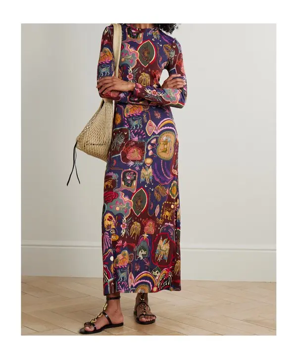 Farm Rio Printed Jersey Maxi Dress