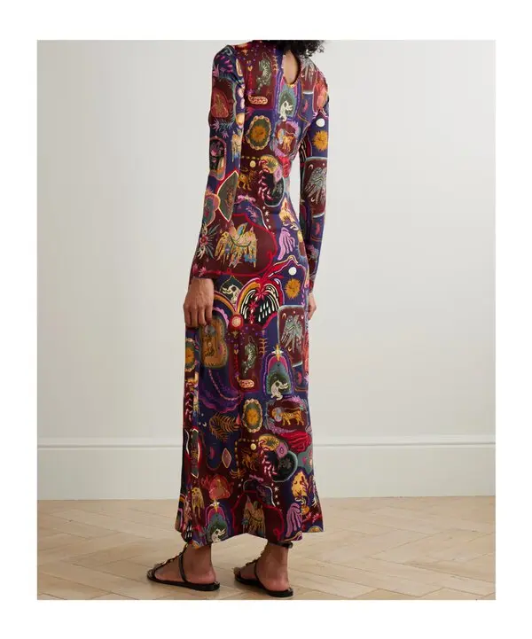 Farm Rio Printed Jersey Maxi Dress