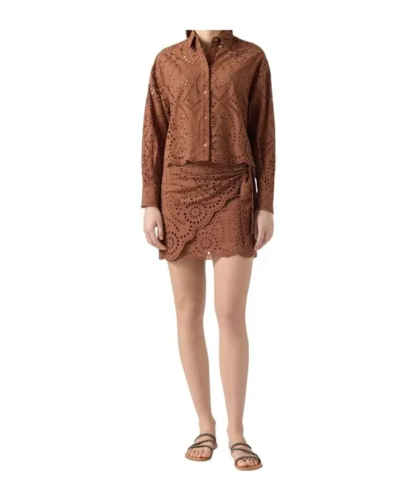 MC2 SAINT BARTH Broderie Anglaise Mini Skirt