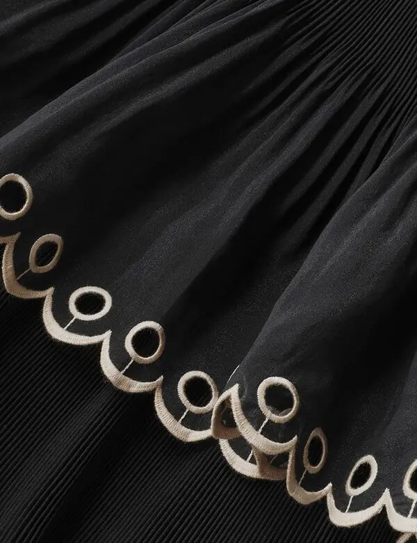 Zimmermann Embroidered Tiered Midi Dress - Black