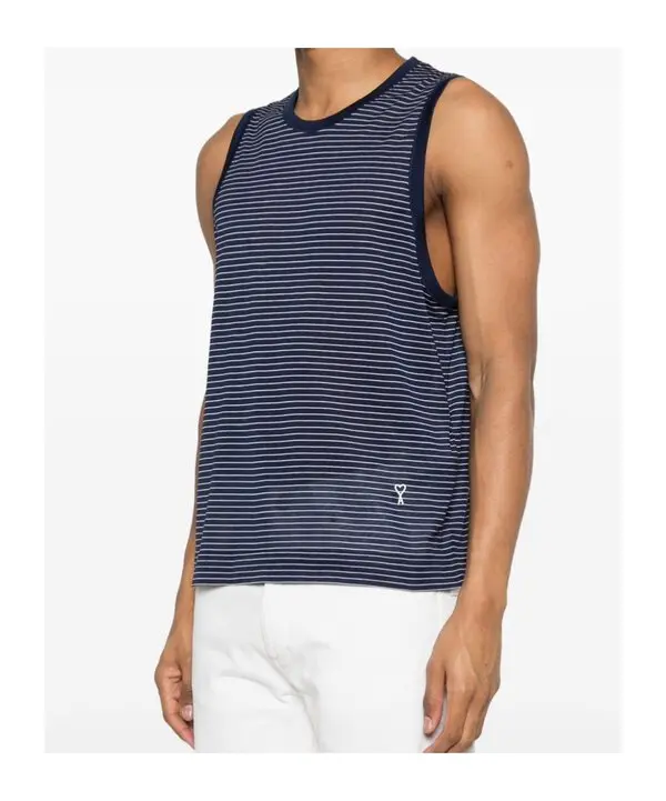 AMI Paris Striped Tank Top