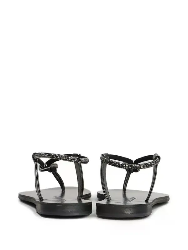 NICOLAS LAINAS Crystal Embellished Thong Sandals
