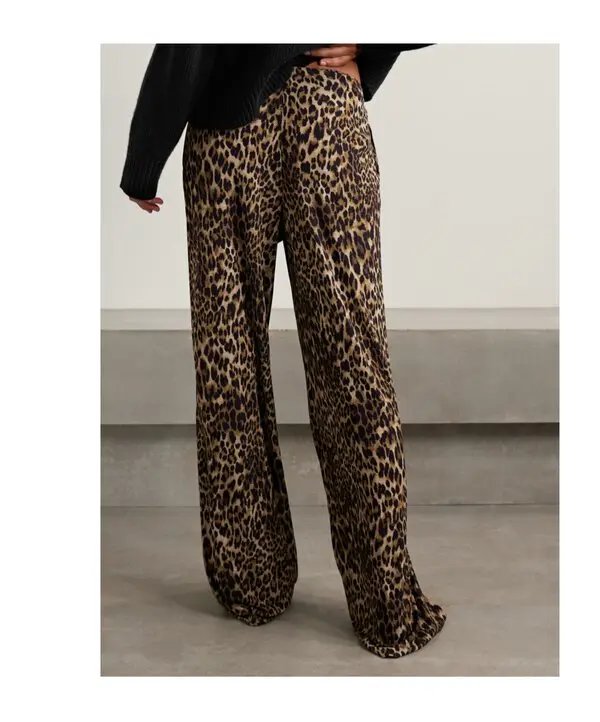 NILI LOTAN Elasticated Drawstring Waist Wide Leg Pants