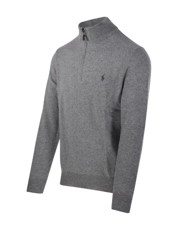 Polo Ralph Lauren Half-zip Jumper With Embroidered Pony - Gray