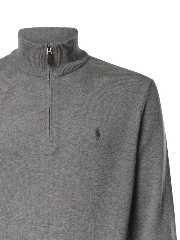 Polo Ralph Lauren Half-zip Jumper With Embroidered Pony - Gray