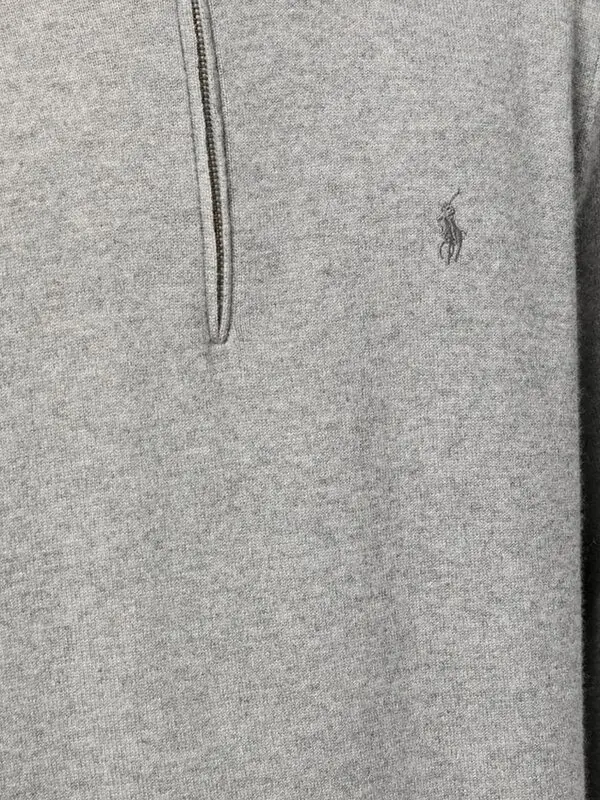 Polo Ralph Lauren Half-zip Jumper With Embroidered Pony - Gray
