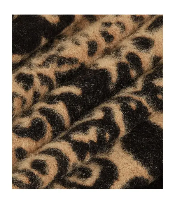 Fendi Beige And Black Leo Wool Scarf