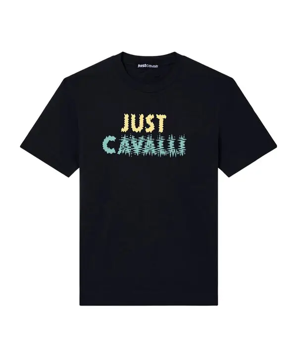 Just Cavalli Contrast Logo Print T-shirt - Black