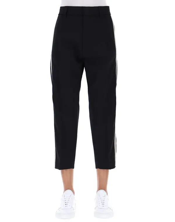 Dsquared2 High-waisted Striped Cropped Trousers