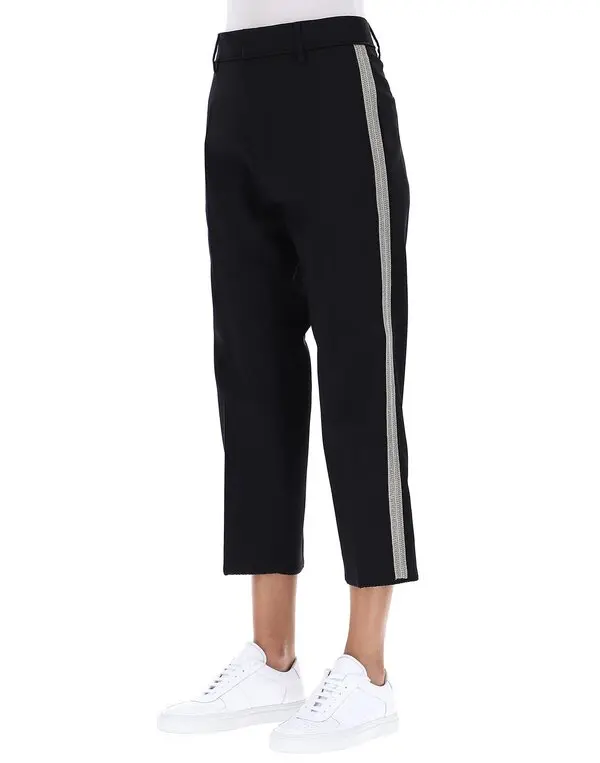 Dsquared2 High-waisted Striped Cropped Trousers