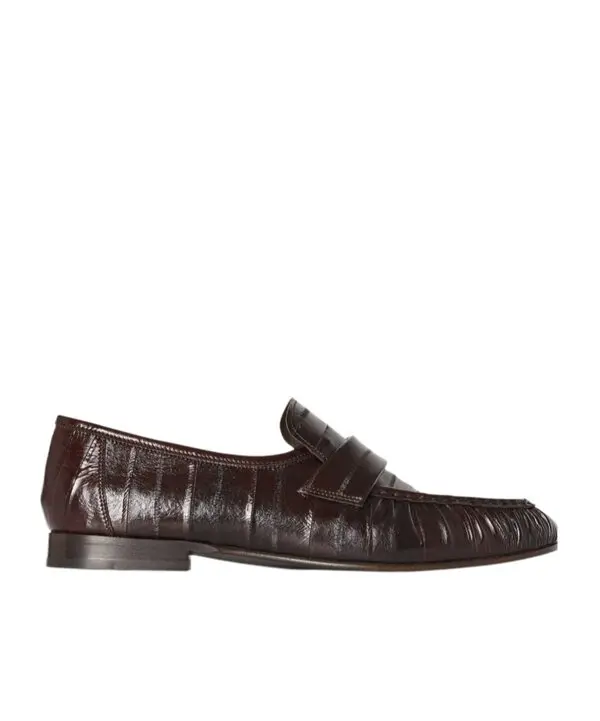 THE ROW Wrinkled Leather Loafers