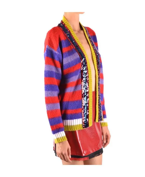 Pinko Striped Sequin Embellished Cardigan
