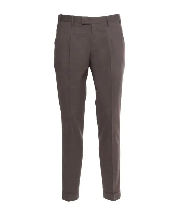 PT TORINO Tailored Straight-leg Trousers With Turn-up Hem