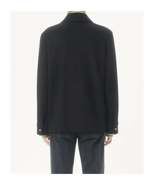 Valentino Garavani Wool And Cashmere Jacket With Embroidered Patch